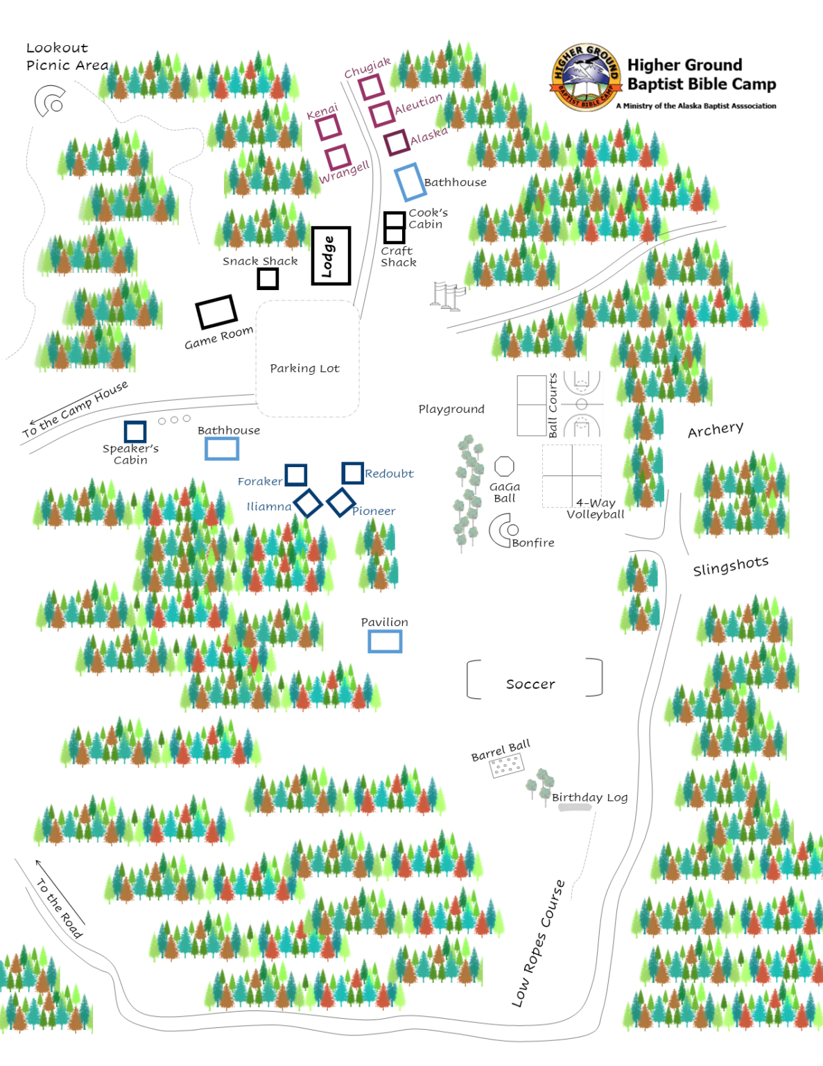 HGBBC Map - Higher Ground Baptist Bible Camp